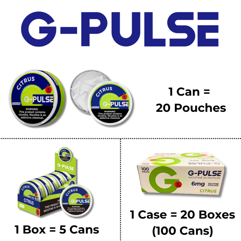 G-Pulse Pouches 5pk - Peppermint, nicotine pouch, nic pouch